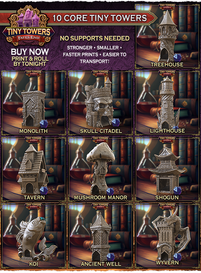 Exclusive Tiny Towers Full Collection STL Product Bundle by FatesEnd