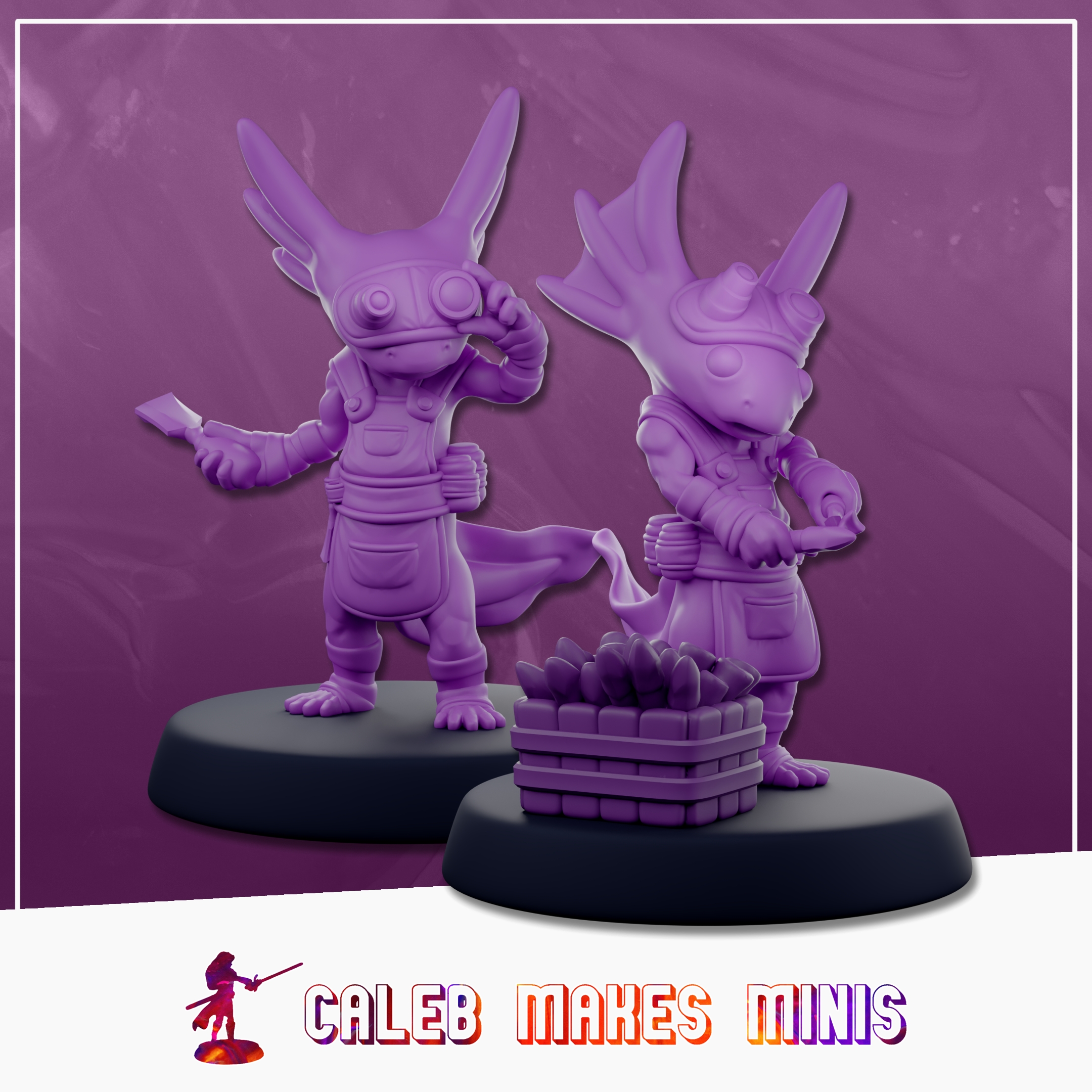 Exclusive Artisan - Collection | Axolotls III STL Product Bundle by Caleb Makes Minis