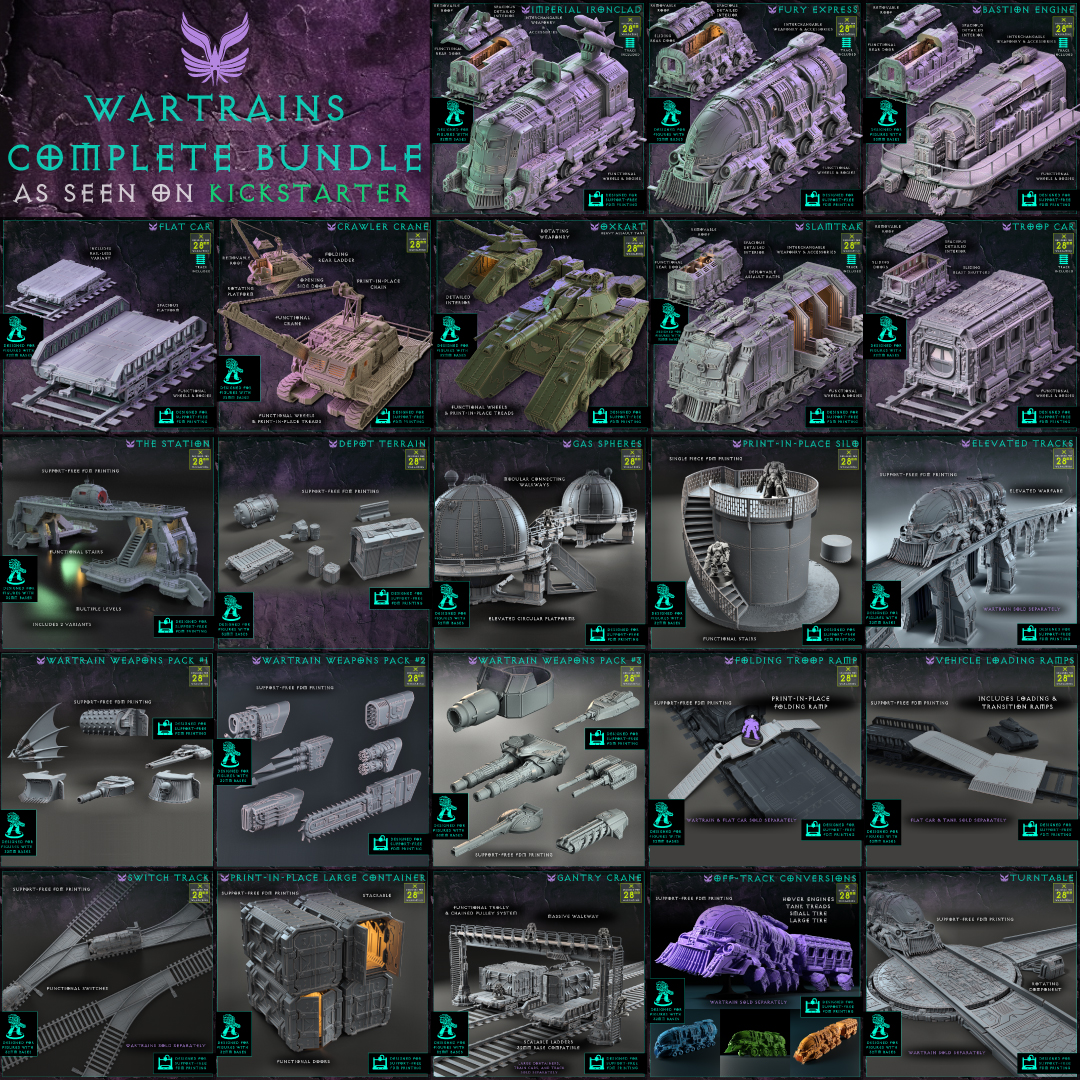 Exclusive WarTrains - Complete Bundle STL Product Bundle by Cassidy Byars