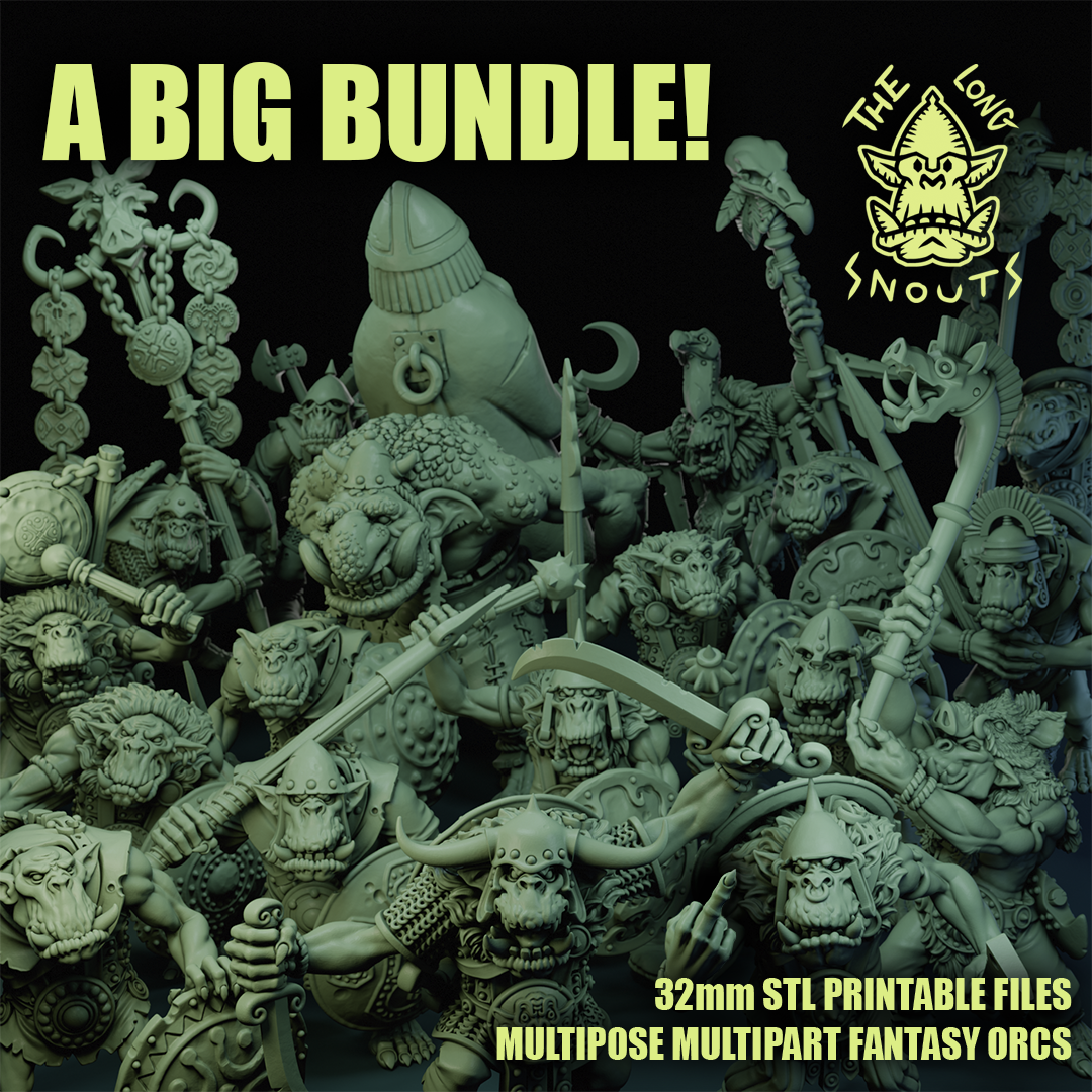 Exclusive "All The Longsnouts" ORC BUNDLE STL Product Bundle by The Longsnouts