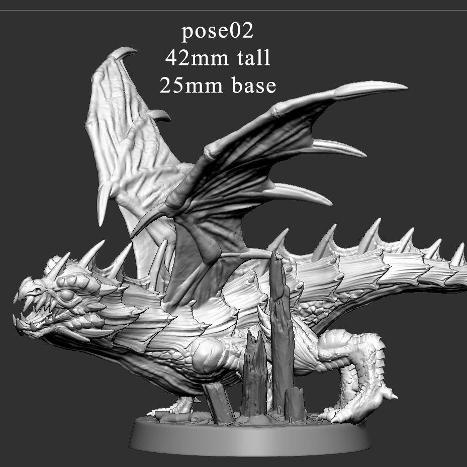 Exclusive Green DRAGON (Young, Adolescent, Adult, Elder) (7 poses) STL ...
